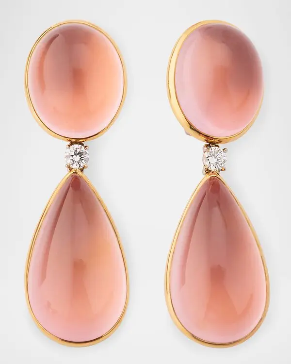 ROBERT ERICH 18k Rose Gold Diamond And Quartz Drop Earrings - One-color
