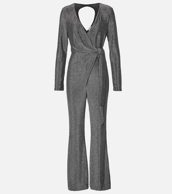 Diane Von Furstenberg Cosima Two Lame Jumpsuit - Silver