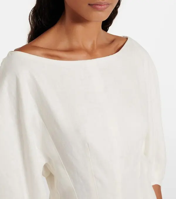 Faithfull The Brand Puff Sleeve Linen Minidress