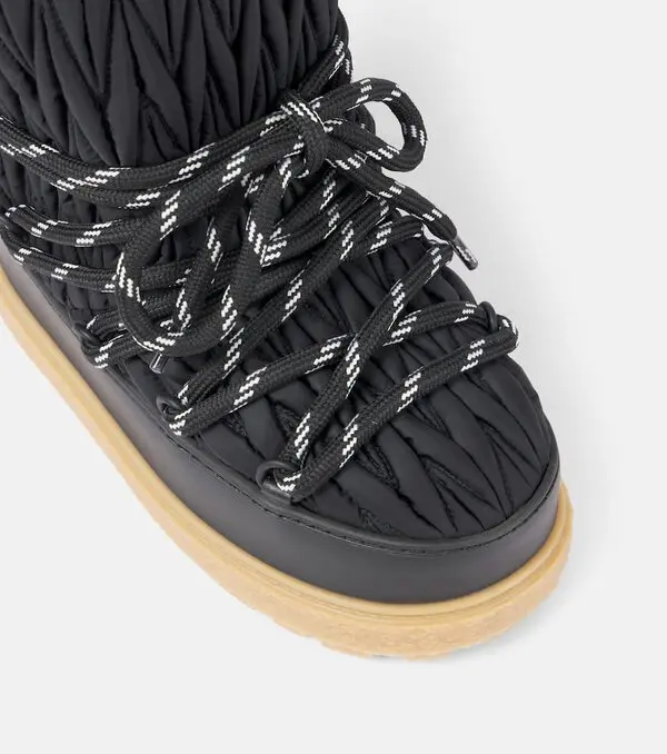 Miu Miu Logo Matelasse Snow Boots