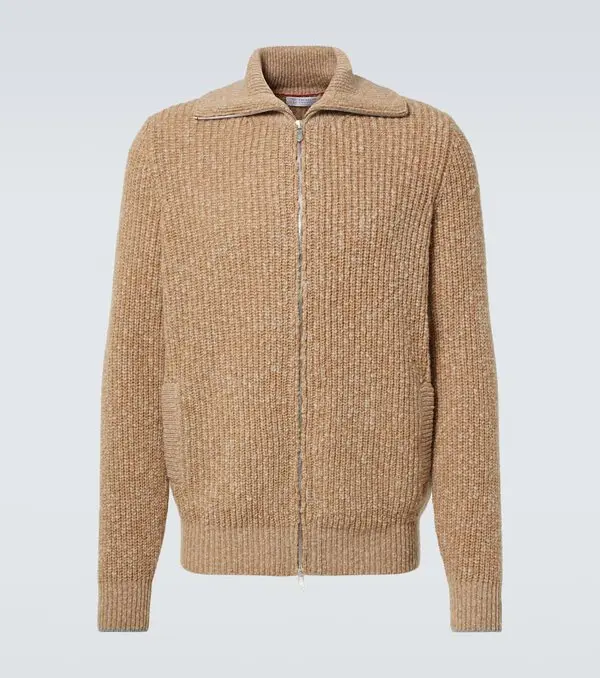 Brunello Cucinelli Zip-up Wool And Cashmere Cardigan