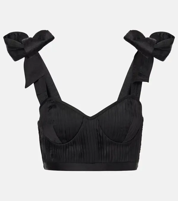 Poupette St Barth Carla Halterneck Crop Top - Black