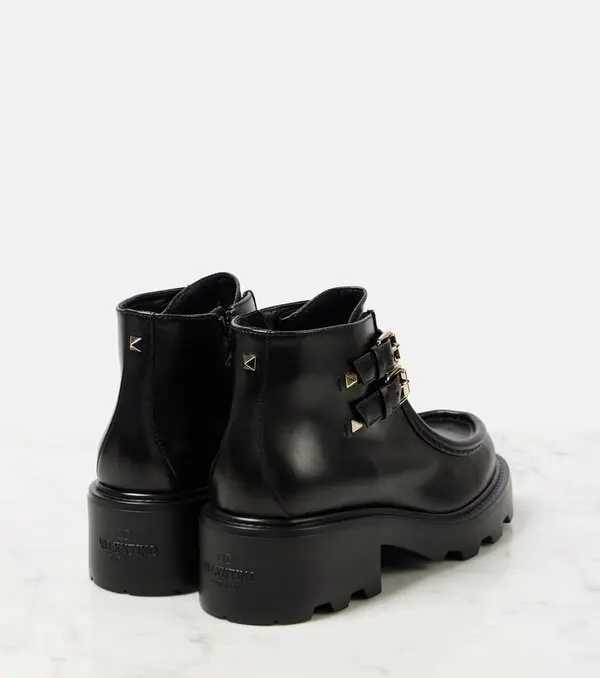 Valentino Garavani Rockstud Leather Ankle Boots