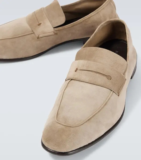 Zegna Suede Penny Loafers