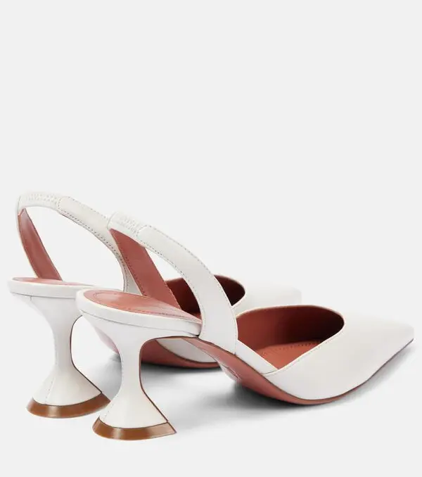 Amina Muaddi Holli 70 Leather Slingback Pumps
