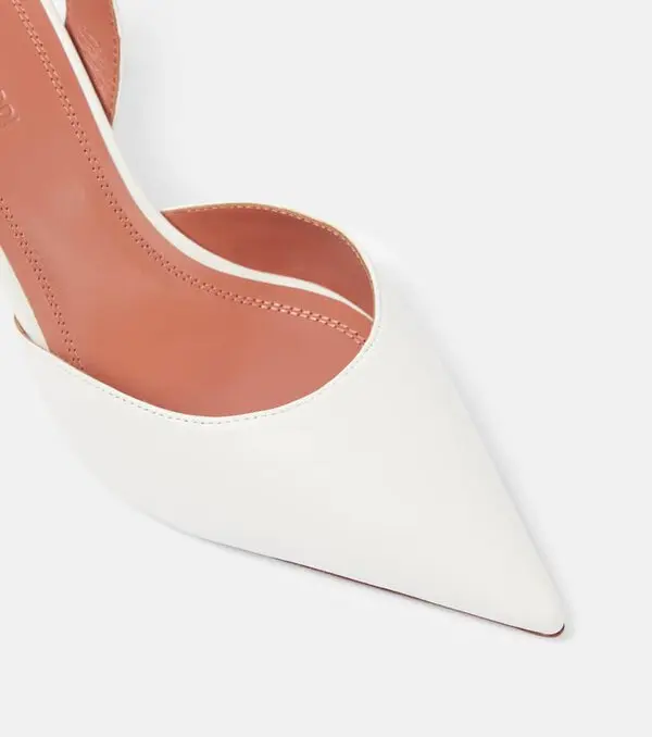 Amina Muaddi Holli 70 Leather Slingback Pumps
