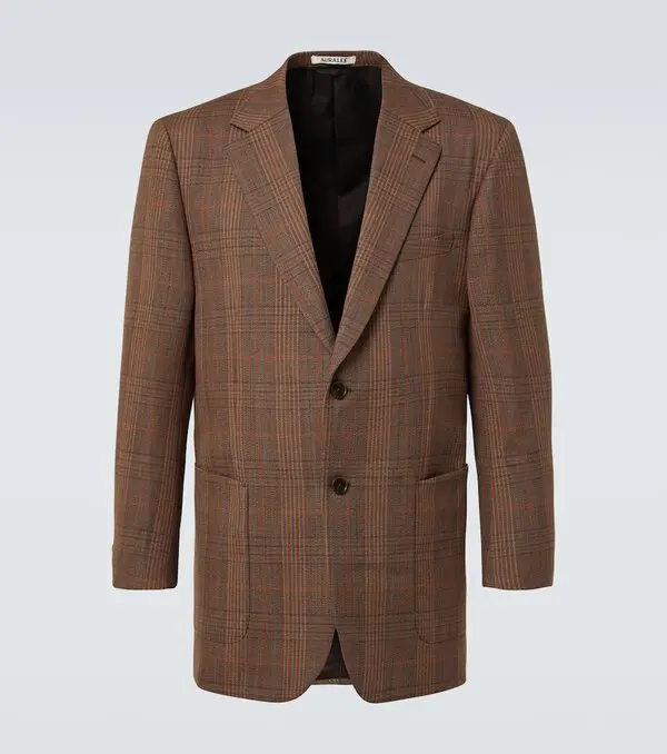 Auralee Prince Of Wales Wool Blazer