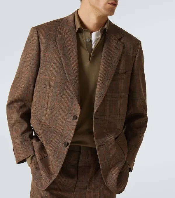 Auralee Prince Of Wales Wool Blazer