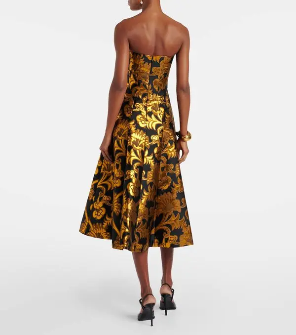 Etro Strapless Metallic Jacquard Maxi Dress