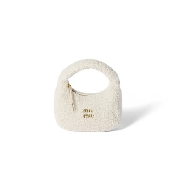 Miu Miu Wander Shearling Hobo Bag