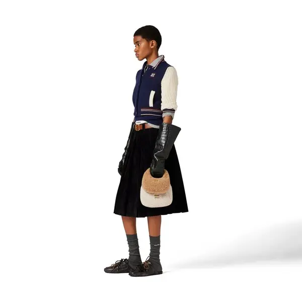 Miu Miu Wander Shearling Hobo Bag