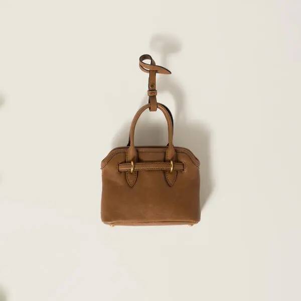 Miu Miu Leather Bag Charm - Oak | Editorialist
