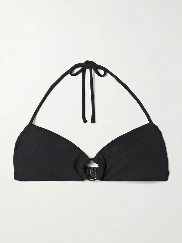 Matteau Embellished Halterneck Bikini Top - Black