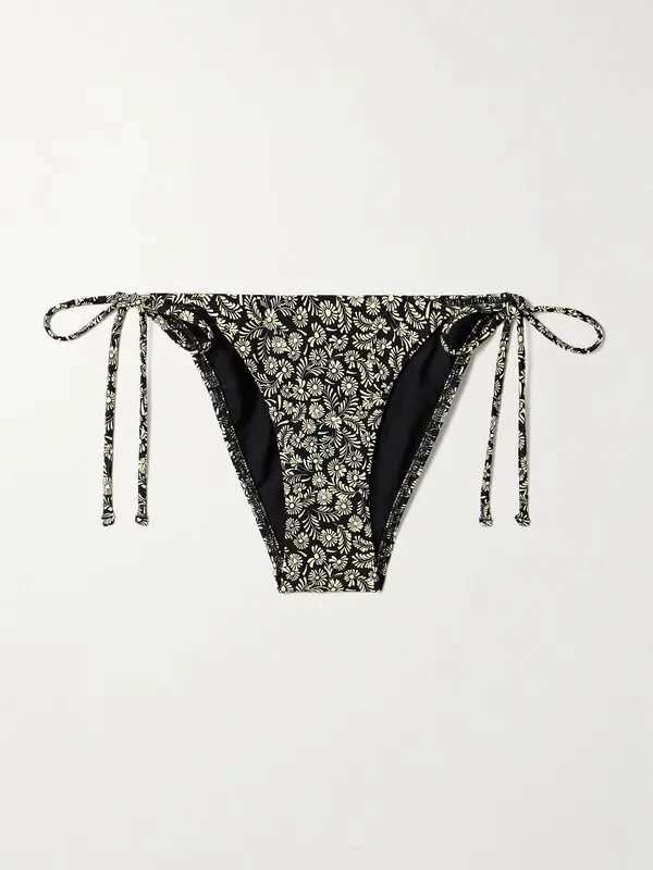 Matteau The String Floral-print Recycled Bikini Briefs - Black