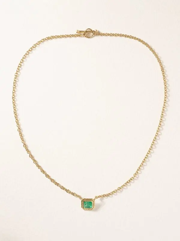 OCTAVIA ELIZABETH Seagrape 18-karat Recycled Gold Necklace - Green