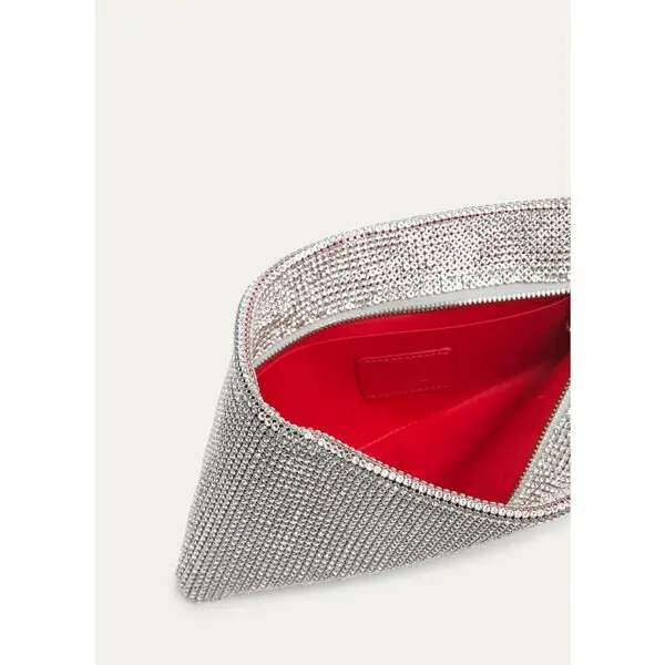 CHRISTIAN LOUBOUTIN Maykimay Mesh Crystal Pouch Clutch Bag