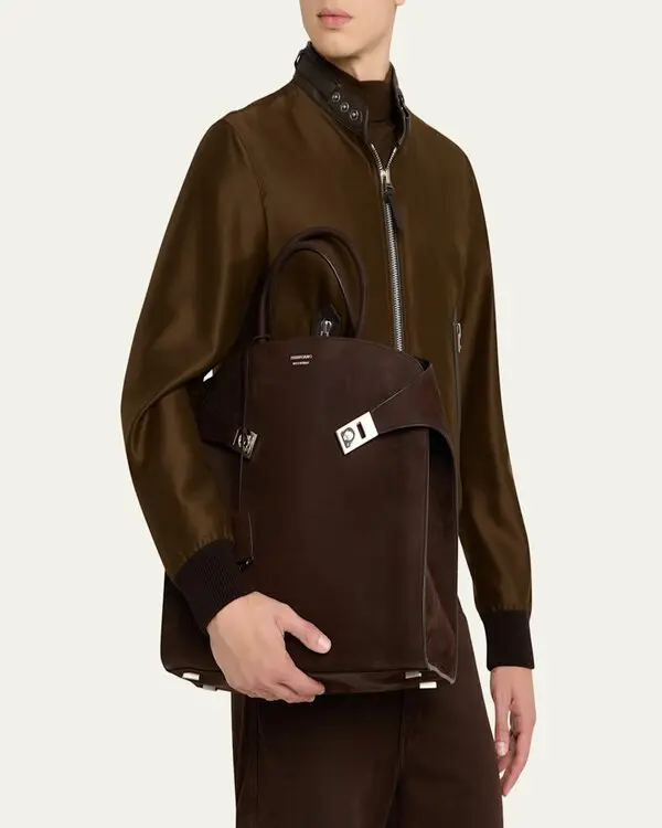 FERRAGAMO Hug Leather Tote Bag - T.moro