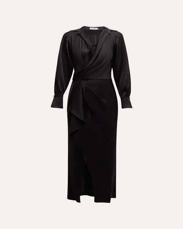 Simkhai Talita Drape-front Midi Dress