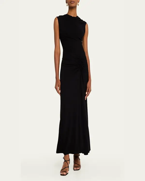 Simkhai Acacia Sleeveless Gathered Midi Dress - Black