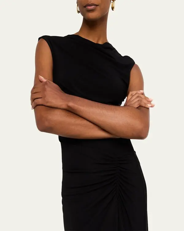 Simkhai Acacia Sleeveless Gathered Midi Dress - Black