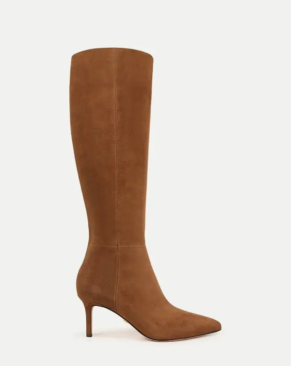 Veronica Beard Lisa Mid-heel Boots - Chestnut