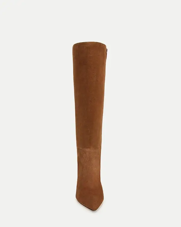 Veronica Beard Lisa Mid-heel Boots - Chestnut