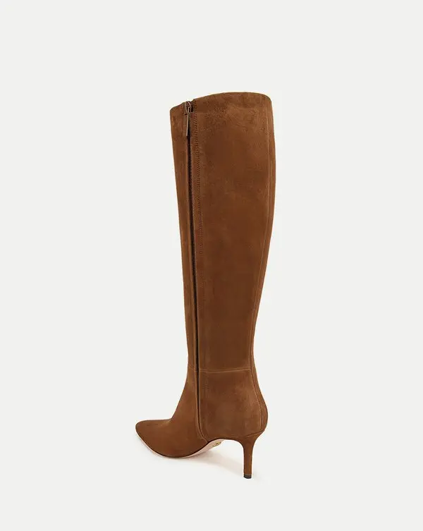 Veronica Beard Lisa Mid-heel Boots - Chestnut