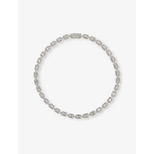 DARKAI Tennis Baguette-stone Necklace - White