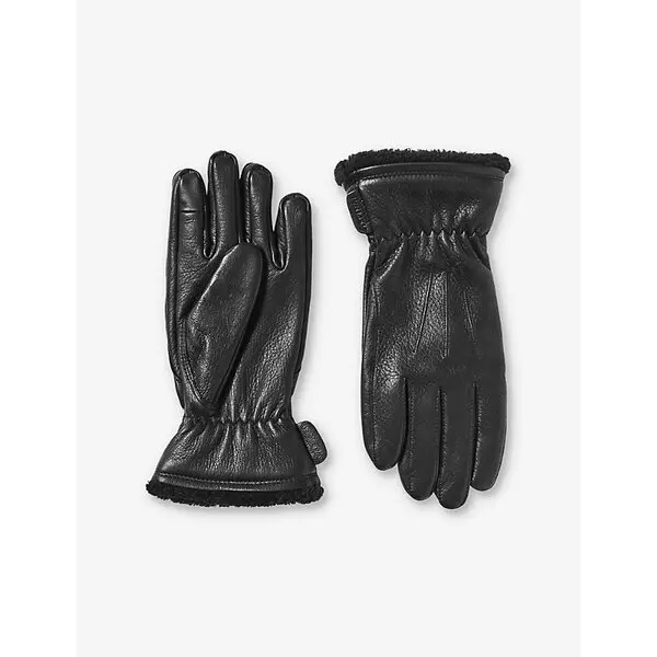 ASPINAL OF LONDON Shearling-lined Leather Gloves - Black