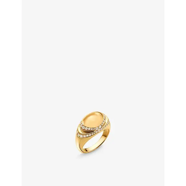 BVLGARI Cabochon 18ct Yellow-gold And Diamond Ring - Yellow Gold