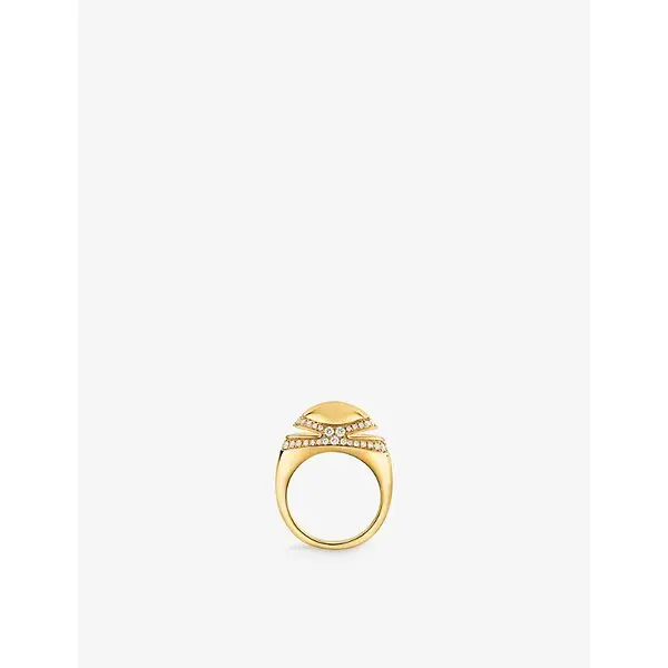 BVLGARI Cabochon 18ct Yellow-gold And Diamond Ring - Yellow Gold