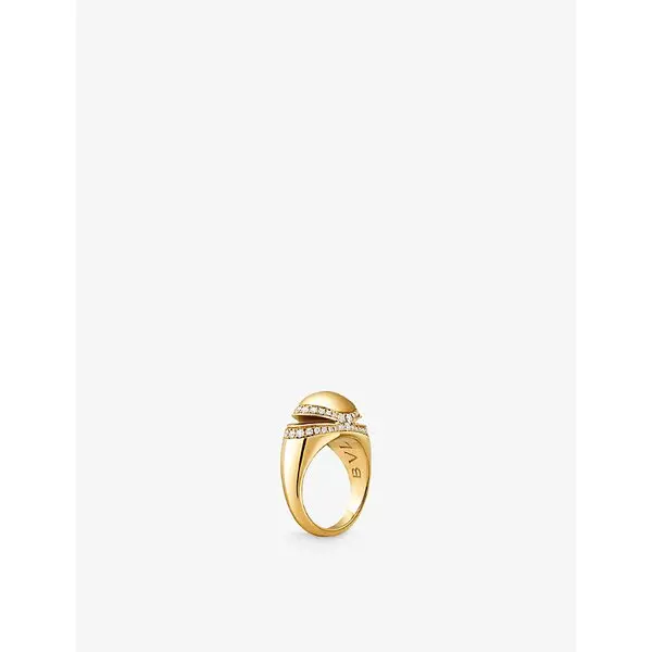 BVLGARI Cabochon 18ct Yellow-gold And Diamond Ring - Yellow Gold