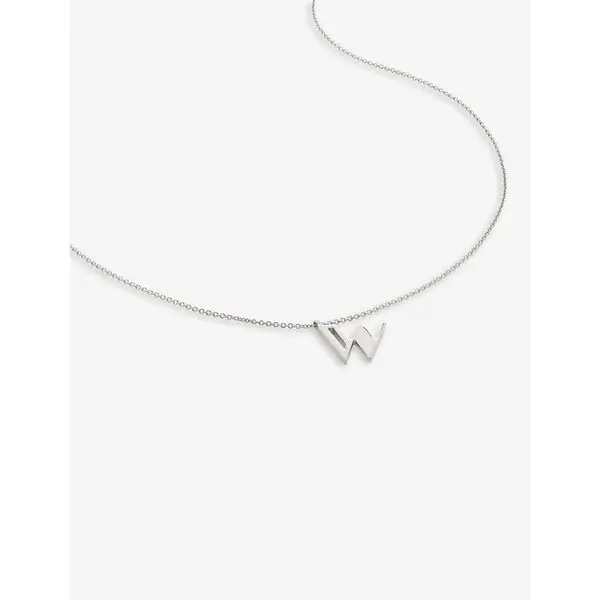 Monica Vinader W Letter Charm Recycled Sterling-silver Pendant Necklace - Sterling Silver