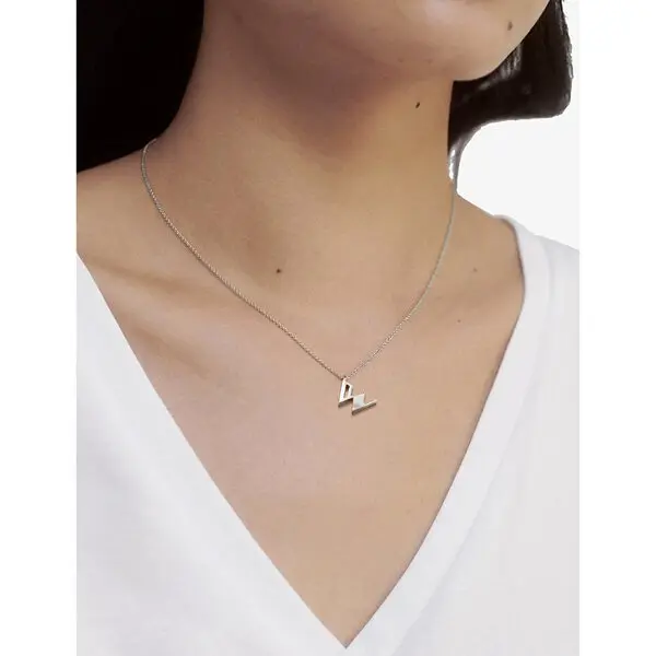 Monica Vinader W Letter Charm Recycled Sterling-silver Pendant Necklace - Sterling Silver