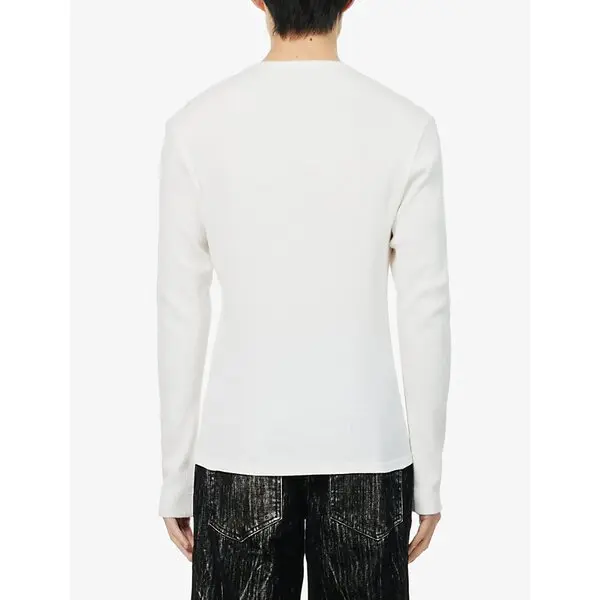Jaded London Gothic Waffle Henley Long-Sleeves Regular-Fit Cotton