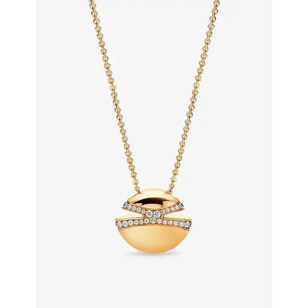 BVLGARI Cabochon 18ct Yellow-gold And Diamond Pendant Necklace - Yellow Gold