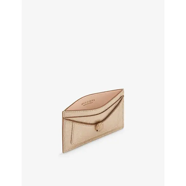 BVLGARI Serpenti Forever Metallic-leather Card Holder