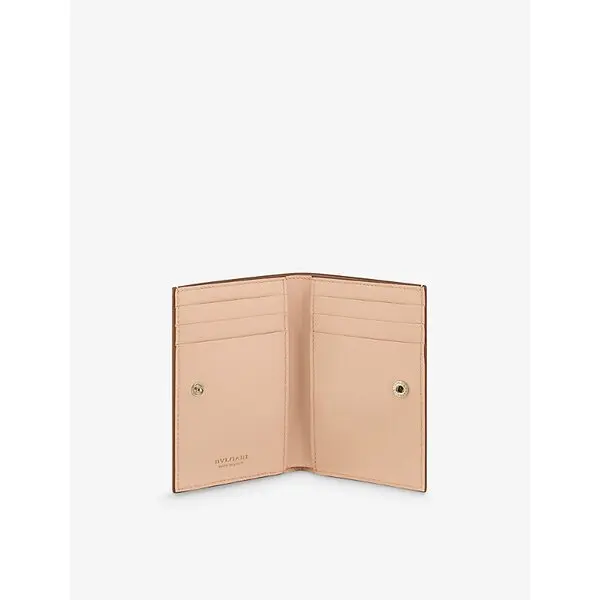 BVLGARI Serpenti Forever Metallic-leather Folded Card Holder - Light Gold