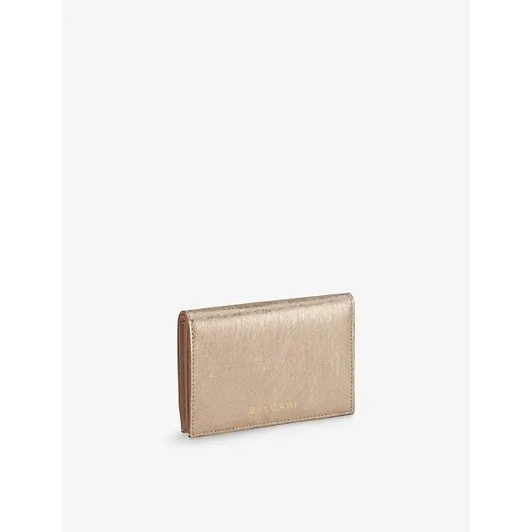 BVLGARI Serpenti Forever Metallic-leather Folded Card Holder - Light Gold