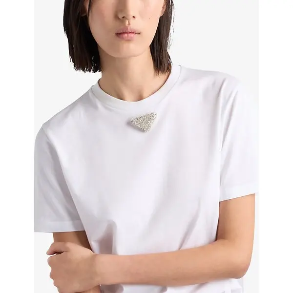 PRADA ホワイト Tシャツ Sサイズ PRADA ホワイト ロゴTシャツ Sサイズ