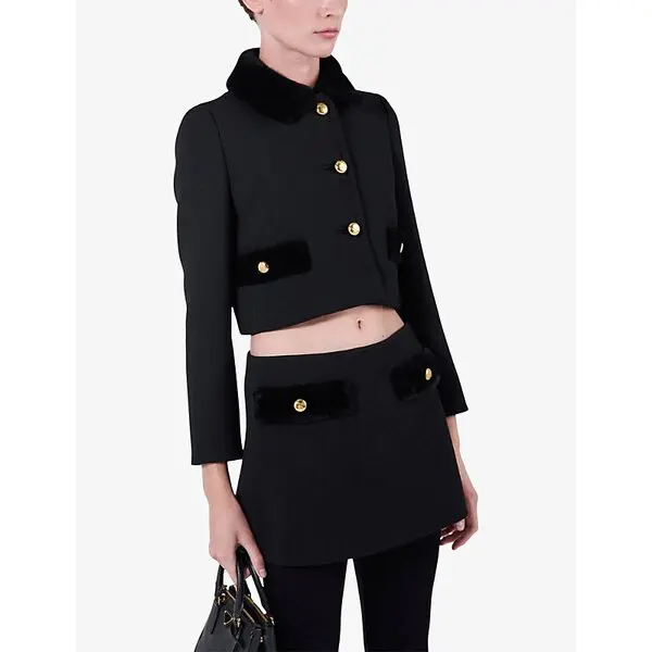 Prada Natté Cropped Wool Jacket