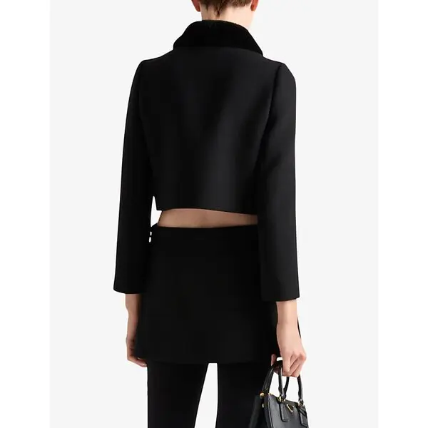 Prada Natté Cropped Wool Jacket