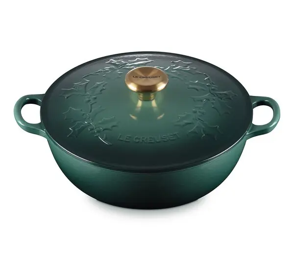 LE CREUSET 4.5 Qt. Holly Traditional Soup Pot W Th Gold Knob - One-color