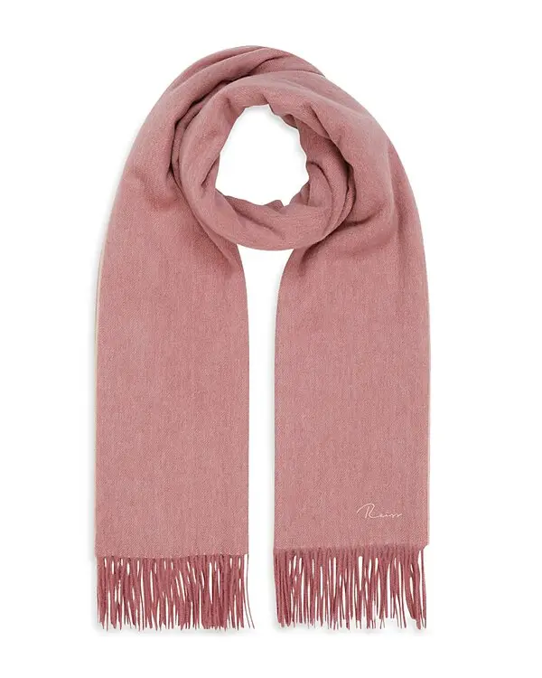 REISS Picton Wool & Cashmere Scarf - Blush