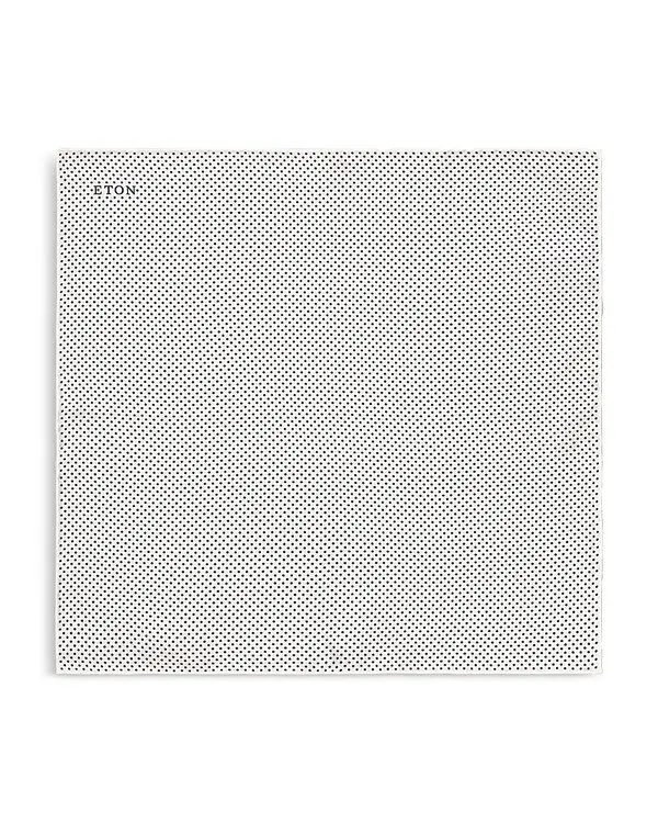 Eton Polka Dot Silk Pocket Square - Natural