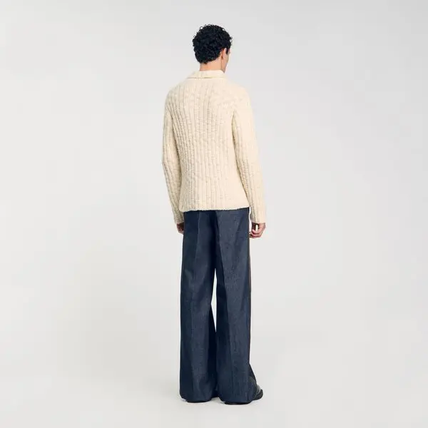 Sandro Chunky Knit Polo Sweater