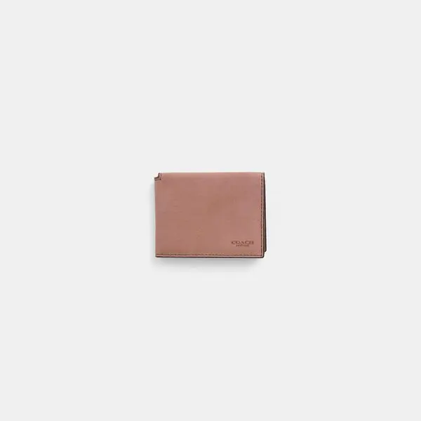 Coach Restored Trifold Card Wallet - Light Saddle