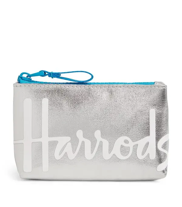 Harrods Metallic Logo Coin Purse - Silver