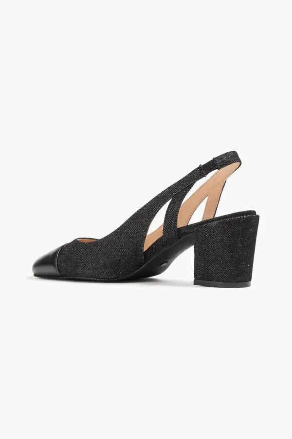 STUART WEITZMAN Sleek 50 Denim Slingback Pumps