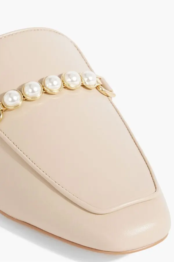 STUART WEITZMAN Perla Embellished Mules - Beige